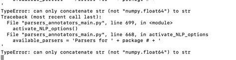 Bug Can Only Concatenate Str Not Numpyfloat64 · Issue 1159 · Nlp