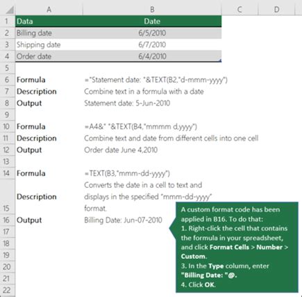 Combine Text With A Date Or Time Microsoft Support
