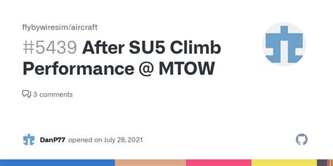 After Su5 Climb Performance Mtow · Issue 5439 · Flybywiresimaircraft · Github