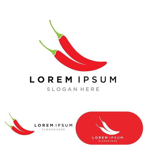 칠리 페퍼 로고 벡터 아이콘 일러스트 디자인 서식 파일 프리미엄 벡터