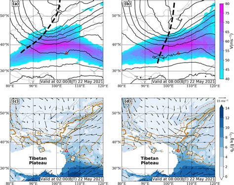 Ncep‐fnl025 Products Of 200 Hpa Wind Speed V M S⁻¹ Shading And