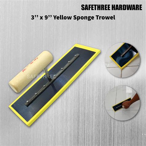 3 X 10 Yellow Sponge Cement Trowel With Handle Sponge Float 3 X 10 Yellow Sponge Cement Trowel With Handle Sponge Float
