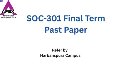 Soc301 Final Term Past Papers Solved