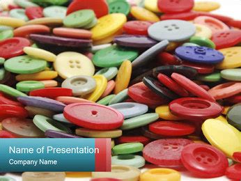 Vibrant Buttons Piled Up On White Background In Close Up Shot PowerPoint Template Backgrounds