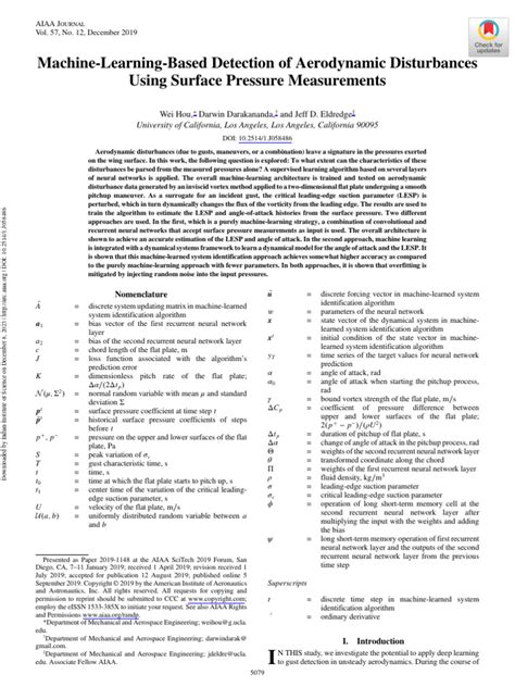 Hou Et Al 2019 Machine Learning Based Detection Of Aerodynamic