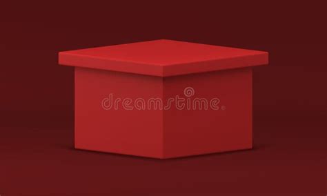 Red 3d Podium Squared Platform Isometric Stage Construction For Product Presentation Vector