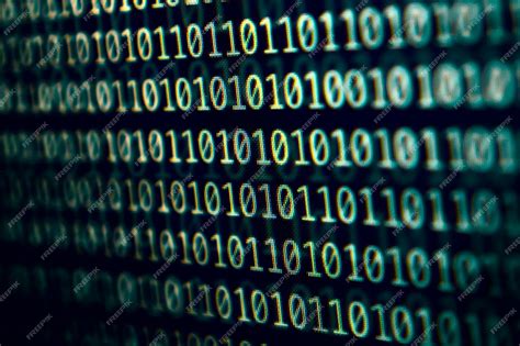 Premium Photo Computer Binary Number Display On Monitor Close Up