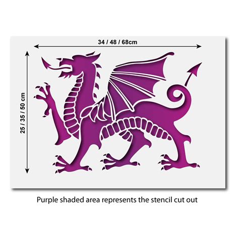 Welsh Dragon Stencil Dragon Art Template Craftstar