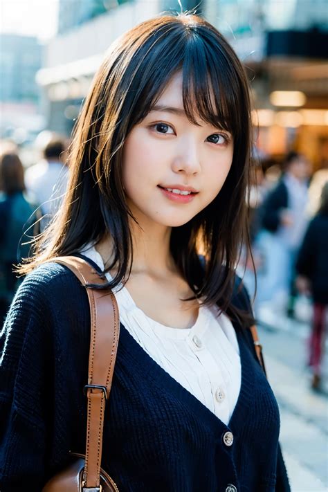 茶色のバッグと黒いセーターを着たアラフィフのアジア人女性 SeaArt AI