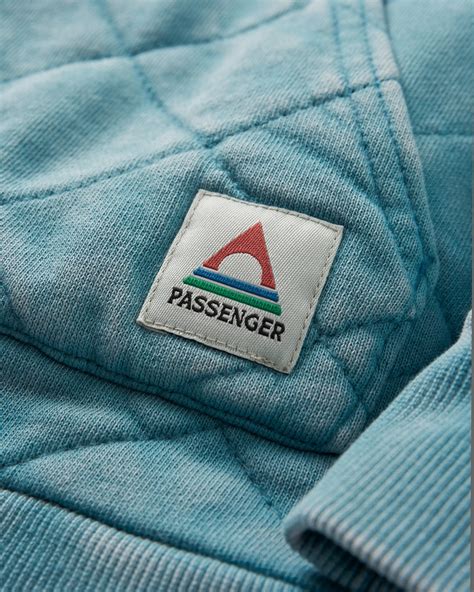 Clementine Recycled Quilted Popper Up Hoodie Blue Pool Passenger
