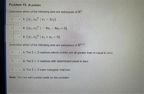 Solved Determine Which Of The Following Sets Are Subspaces