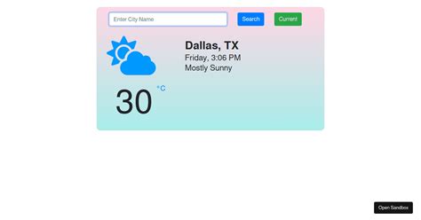 Weather App API Codesandbox