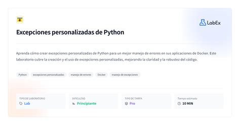 Excepciones Personalizadas De Python Labex