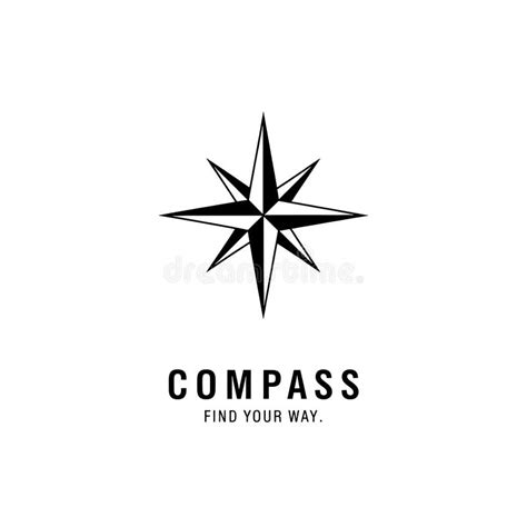 Vector Art Of Compass Rose With The Words Compass Find Your Way Stock