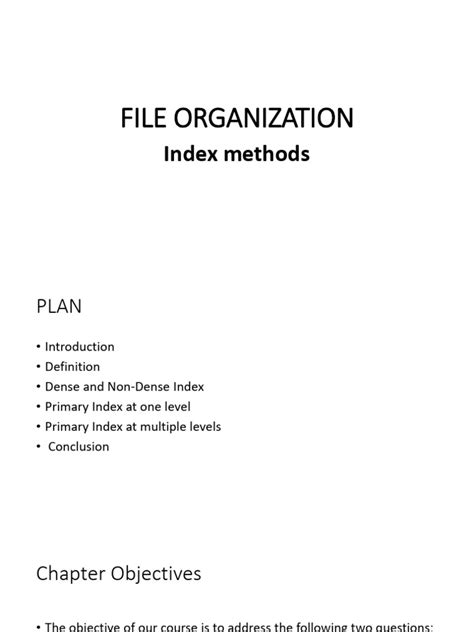 Chapter 3 File Organization Indexed Methods Pdf Database Index
