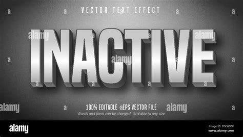 Inactive Text Grey Color Editable Text Effect Stock Vector Image Art Alamy