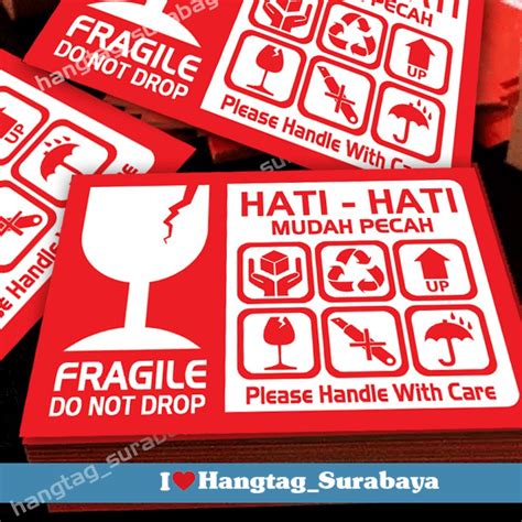 Jual Stiker Fragile Do Not Drop Sticker Fragile Hati Hati Mudah Pecah