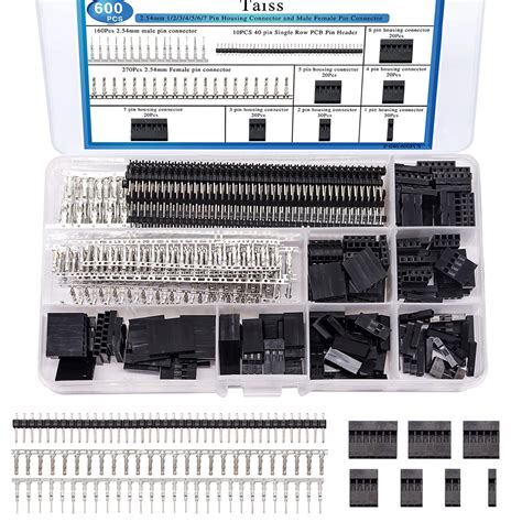 Buy Taiss 600pcs Dupont Connector Kit 2 54mm 1 2 3 4 5 6 7 Pin Housing