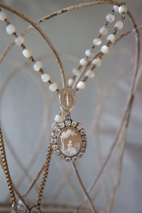 Vintage Assemblage Necklace Old Cameo Designer Vintage Rosary Etsy Vintage Assemblage