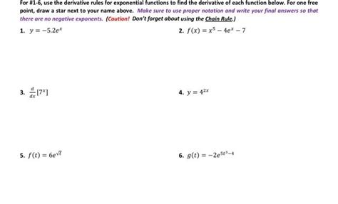 Solved For Use The Derivative Rules For Exponential Chegg