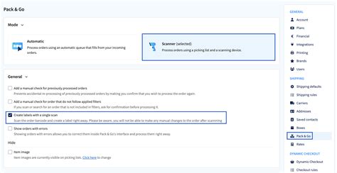 Pack Go Single Scan Mode Sendcloud Help Center