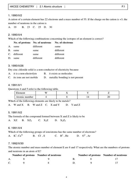 Atomic Structure Pdf Ion Atoms