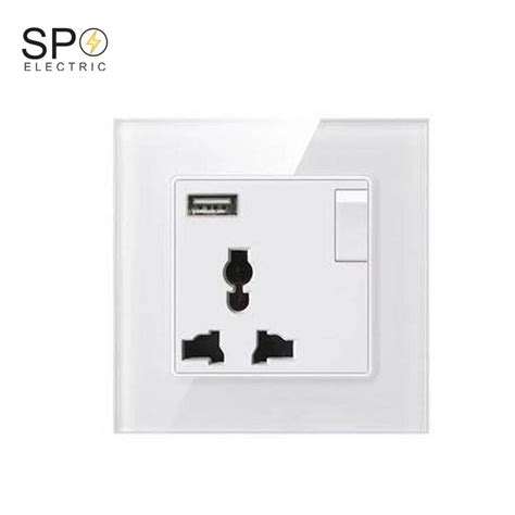Single Socket With USB Port White