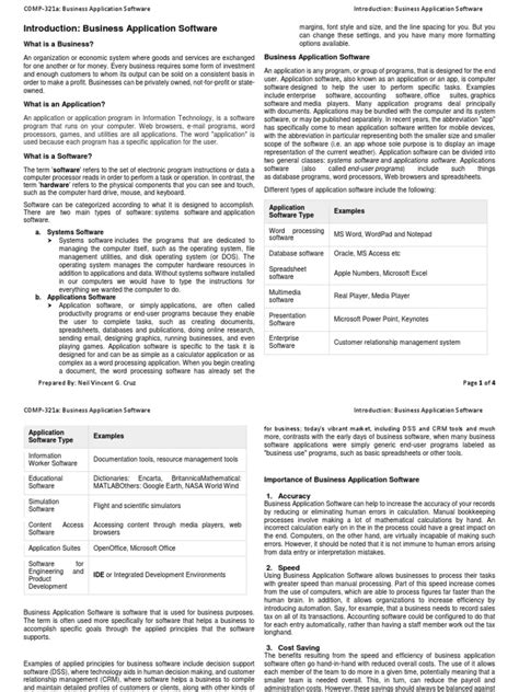 Introduction Business Application Software Pdf Application Software Business Software