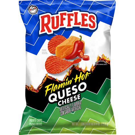 Ruffles Flamin Hot Queso Cheese Artificially Flavored Potato Chips