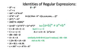 Automata theory RE to NFA ε PPTX Programming Languages Computing