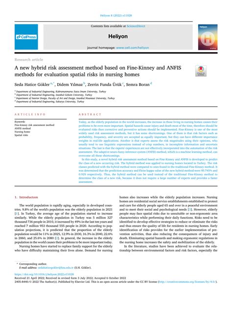 Pdf A New Hybrid Risk Assessment Method Based On Fine Kinney And