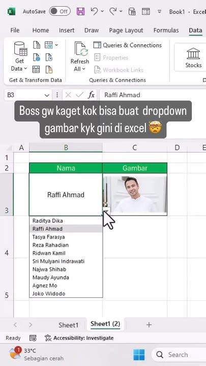 Bikin Dropdown Foto Di Excel Excel Exceltips Exceltricks Tutorexcel