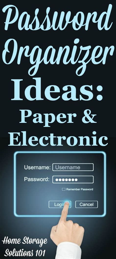 Password Organizer Ideas Paper And Electronic