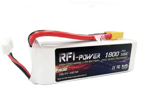 1800mAh 11 1V 100C Max 200C 3S Lipo Battery