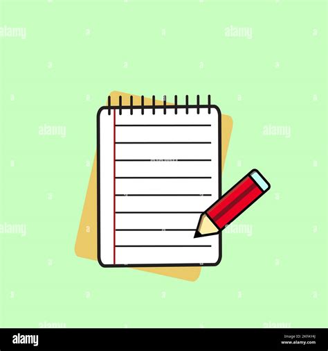 Lesson Pencil Notebook Icon Flat Illustration Of Lesson Pencil Notebook Vector Icon For Web