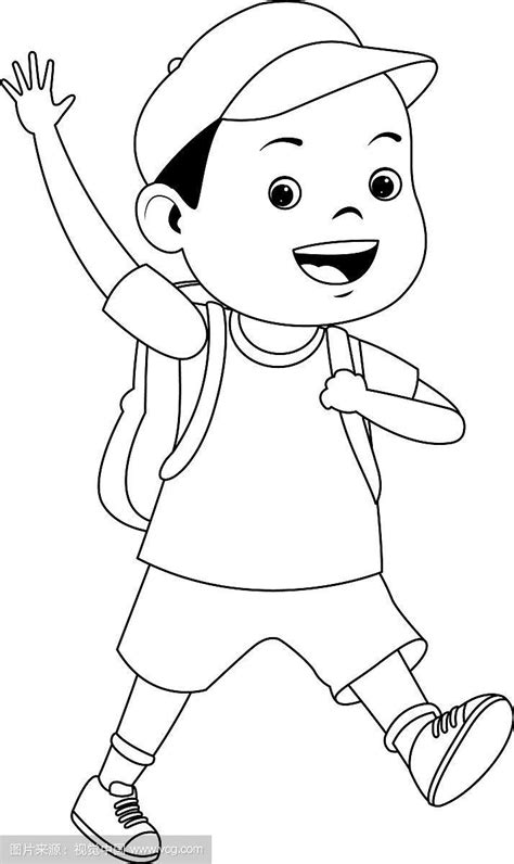 小朋友背着书包上学简笔画一年级简单（高清12张） 简笔画图片大全