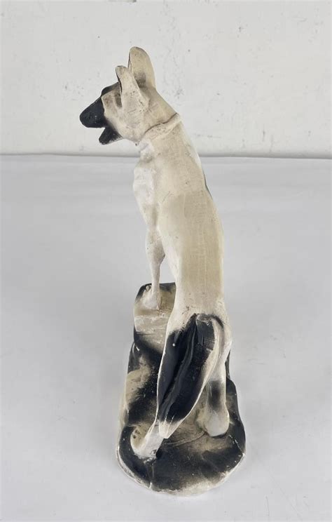 Antique Carnival Chalkware Rin Tin Tin Statue