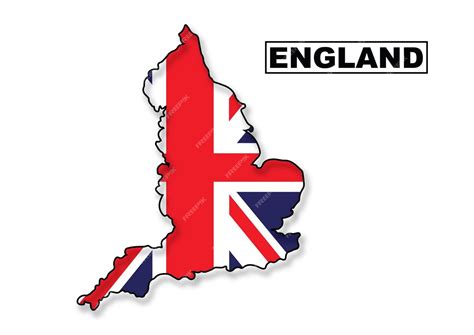 Premium Vector England Flag Map In Vector