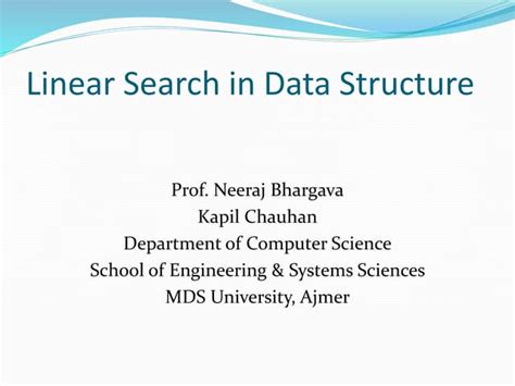 Linear Search In Ds Ppt