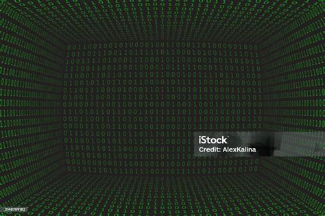 Program Datum 3d Background Green Programming Binary Coding Matrix Hacker Vector Stock
