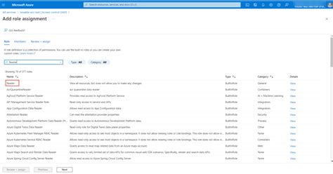 Grant The Azure Application Reader Role Permissions