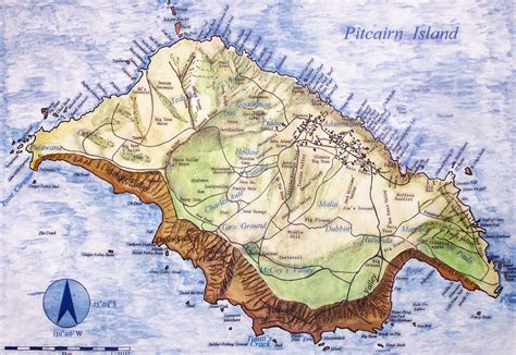 Pitcairn Island Island Map Pitcairn Pitcairn Islands