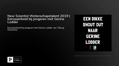 New Scientist Wetenschapstalent 2019 Eenzaamheid Bij Jongeren Met Gerine Lodder Youtube