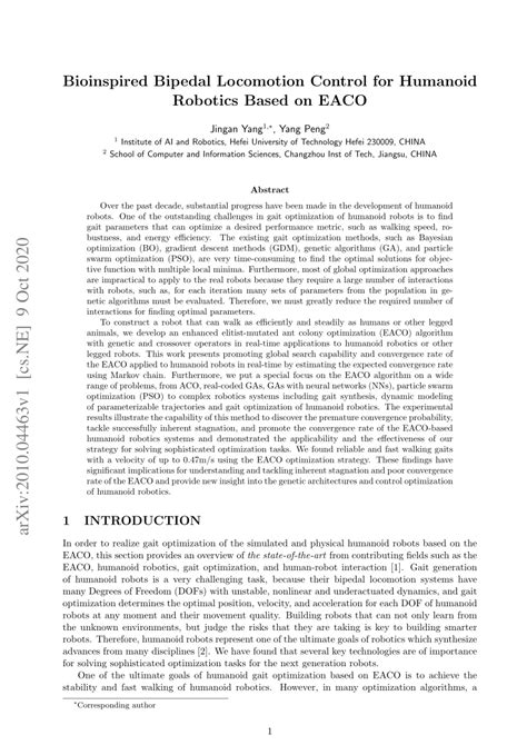 Pdf Bioinspired Bipedal Locomotion Control For Humanoid Robotics Based On Eaco
