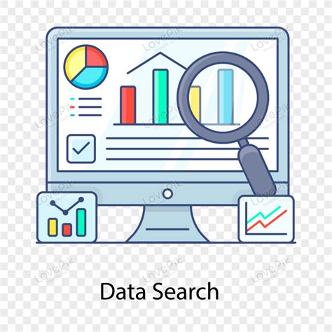Flat Outline Concept Icon Of Market Data Showing Web Analysis Search Png Image Image And