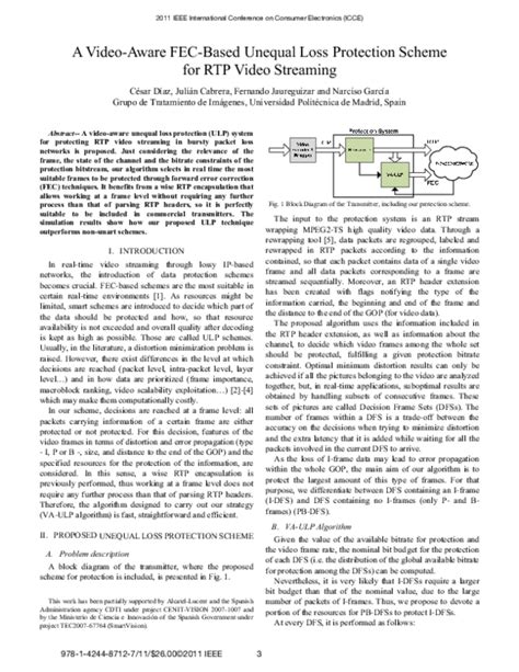 Pdf A Video Aware Fec Based Unequal Loss Protection System For Video