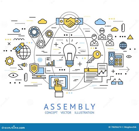 Assembly Line Art Stock Vector Illustration Of Design 78696674