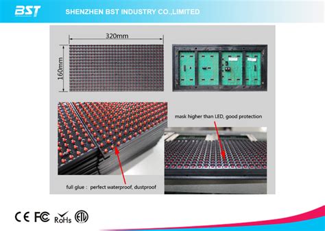 Epistar P10 Led Display Module Outdoor Red Color With Hc595 Drive Ic