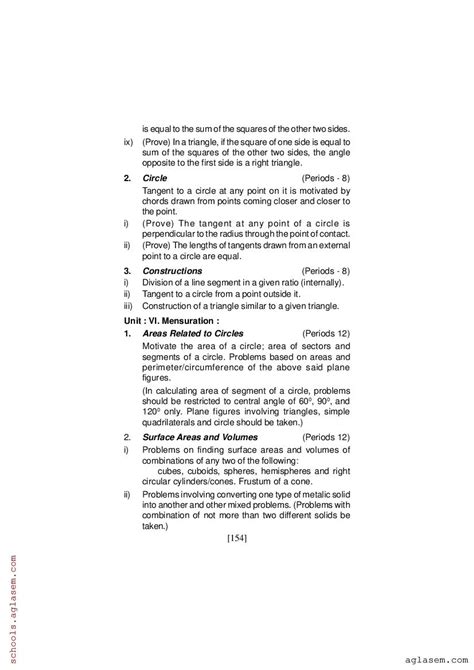 Seba Class 10 Maths Syllabus 2024 Pdf