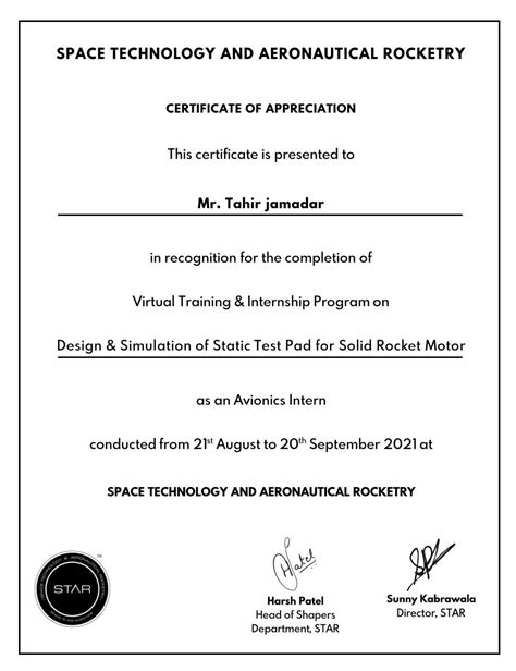 Tahir Jamadar On Linkedin Finally Completed One Month Internship At Space Technology And